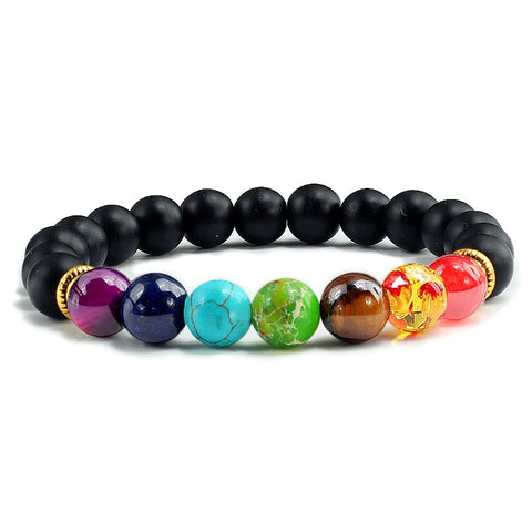 Black onyx 7 chakras bracelet